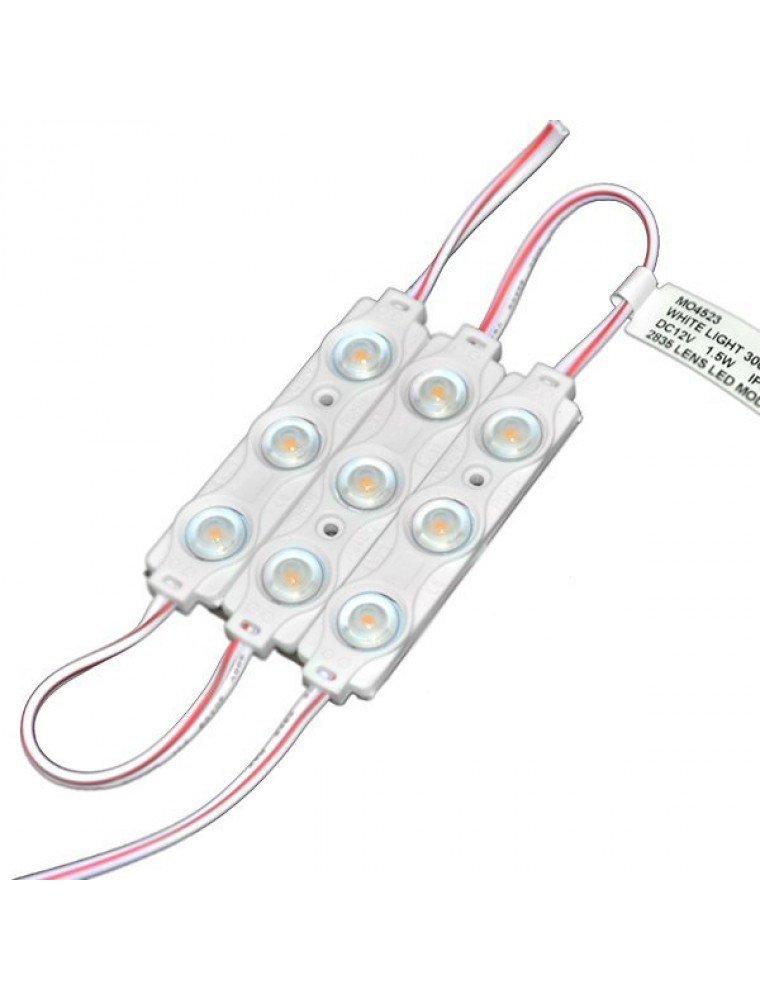 LED LENS MODULE 3 2835 160° DC12V 1.5W 70*15mm IP65 RED