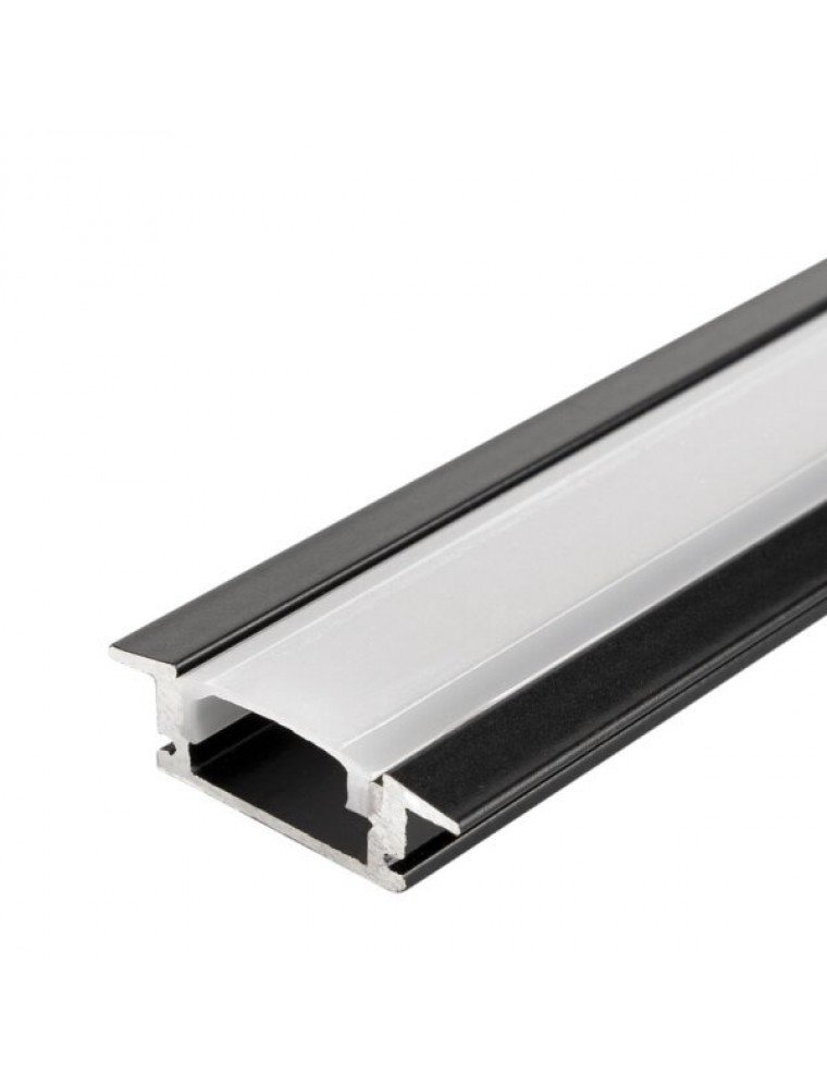 ALUMINIUM PROFILE FOR LED STRIP BLACK BODY + BLACK COVER L=2m