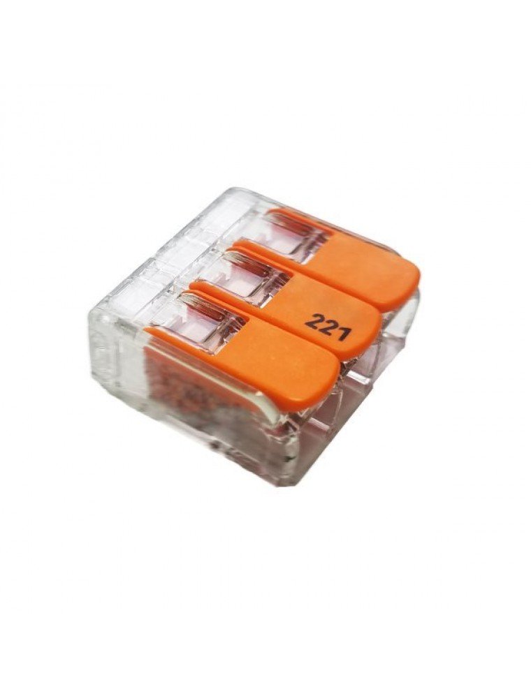 WAGO 221-413 LEVER CONNECTOR 3*0.08 2.5mm2+4mm2 32A 400V