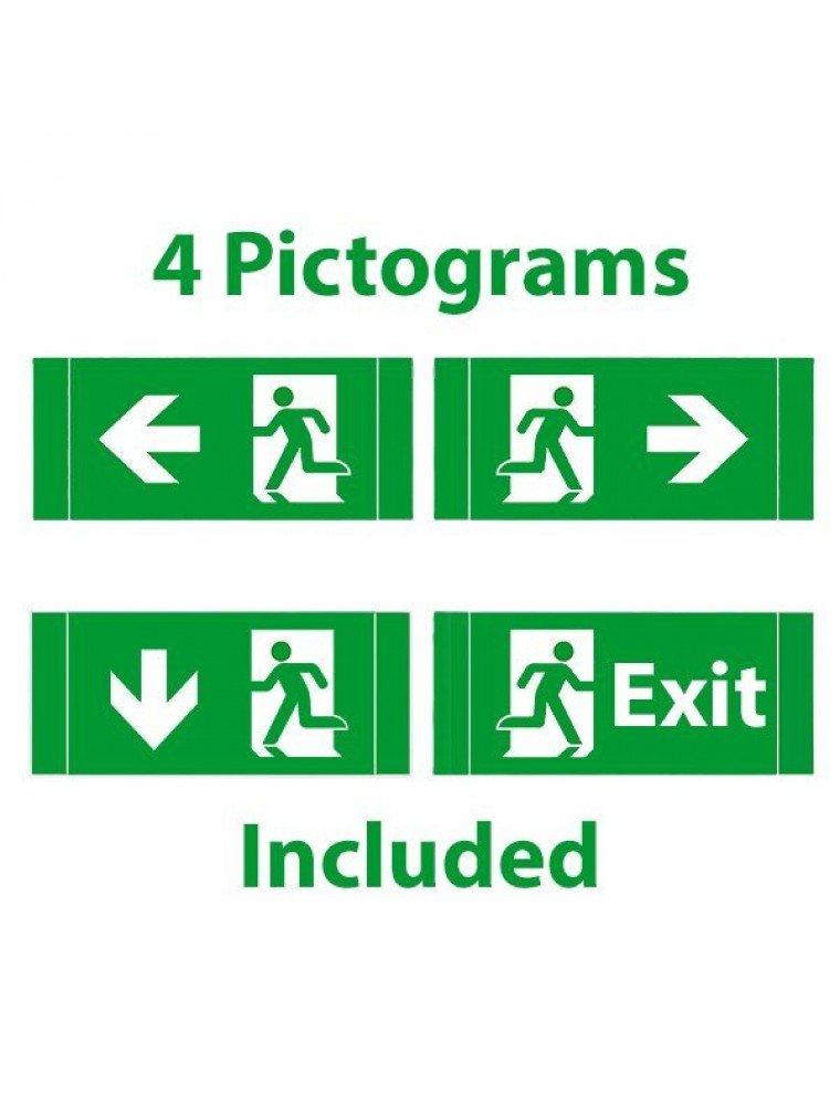 LED WALL SURFACE EMERGENCY EXIT LIGHT 3.6V 900mAh 3-hours Emergency ...