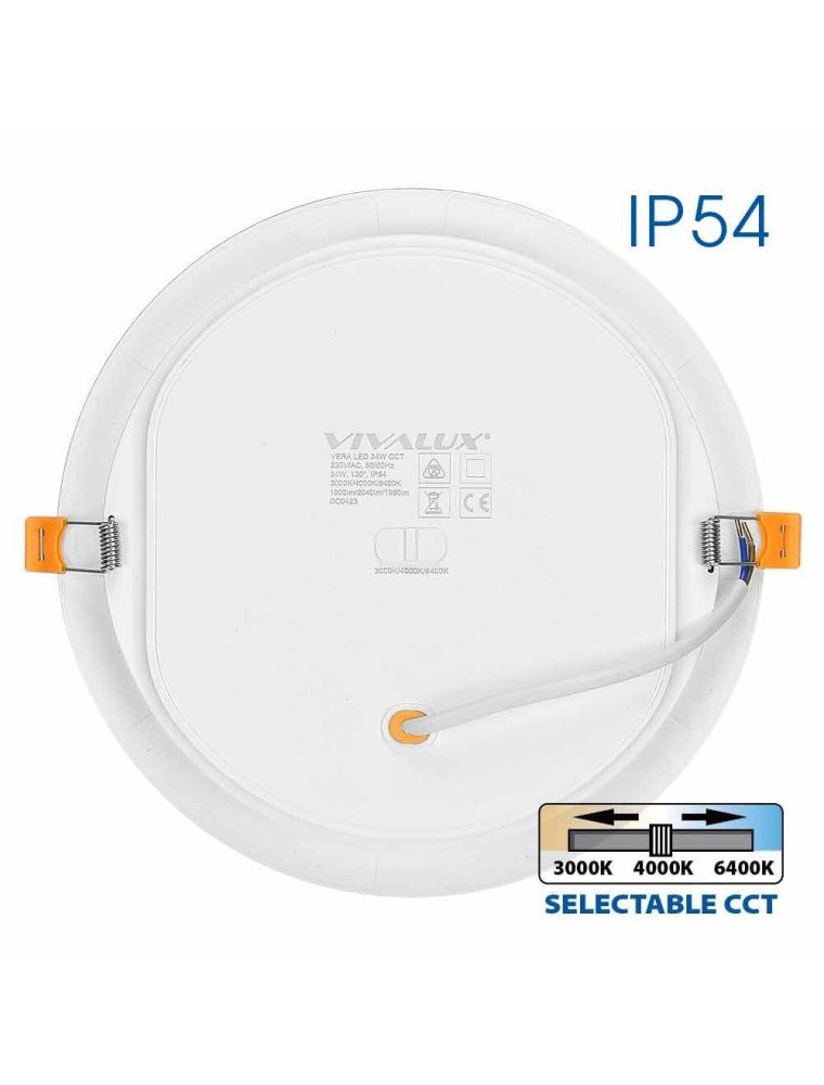 LED DOWNLIGHT VERA LED ∙ 24W ∙ CCT DIP-SWITCH ∙ 3000K-4000K-6400K ∙ IP54